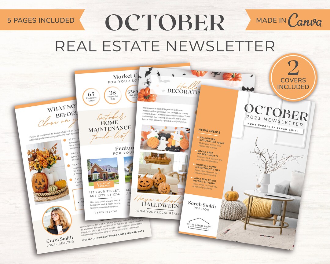 Real Estate Newsletter | October Newsletter | Real Estate Marketing ...