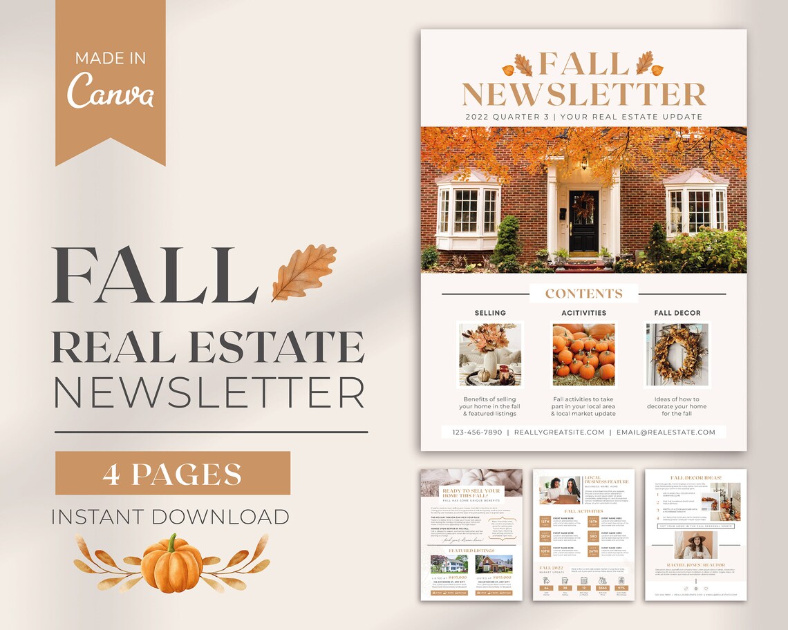 Real Estate Fall Newsletter 2022 | Real Estate Fall Marketing | Realtor ...