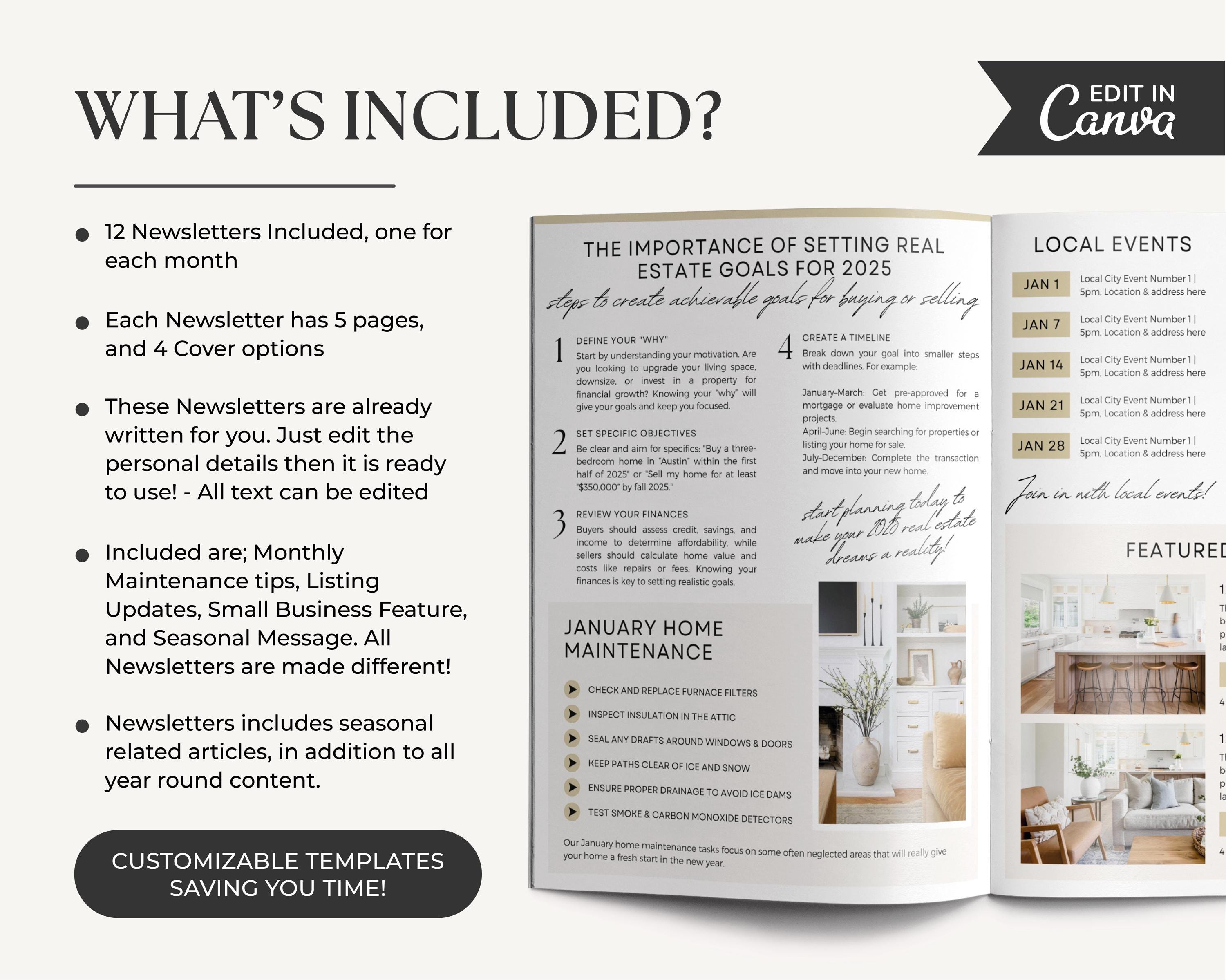 2025 Real Estate Newsletter Bundle | Realtor Email Marketing | Real ...