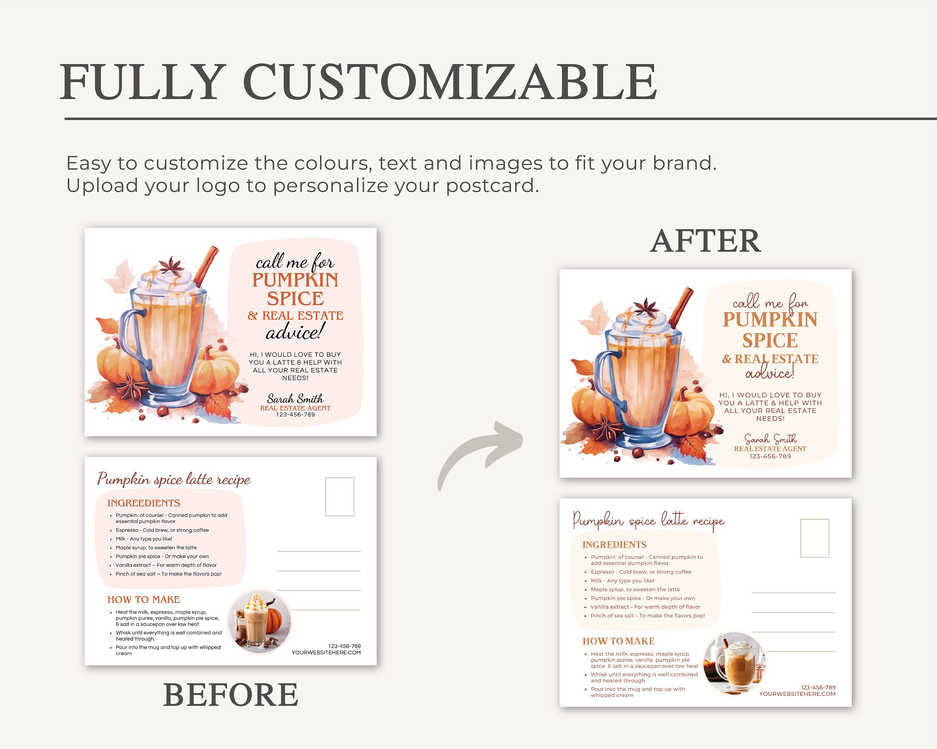 Real Estate Fall Pumpkin Spice Postcard | Real Estate Marketing | Fall ...