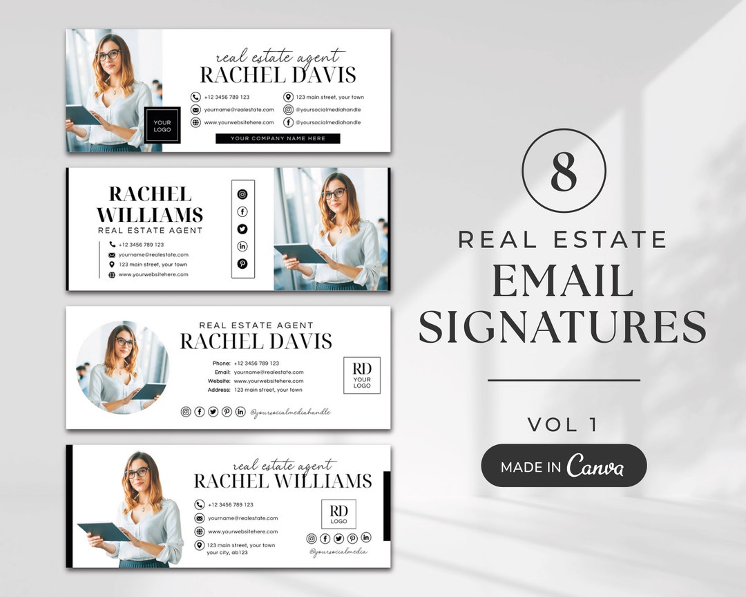 Real Estate Email Signature Bundle | Real Estate Marketing | Elegant ...