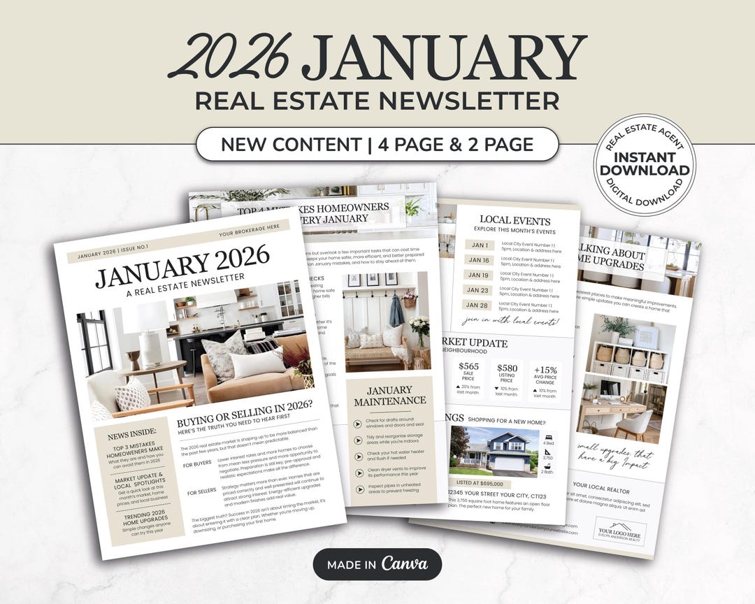 January 2026 Real Estate Newsletter | Real Estate Marketing | Real ...