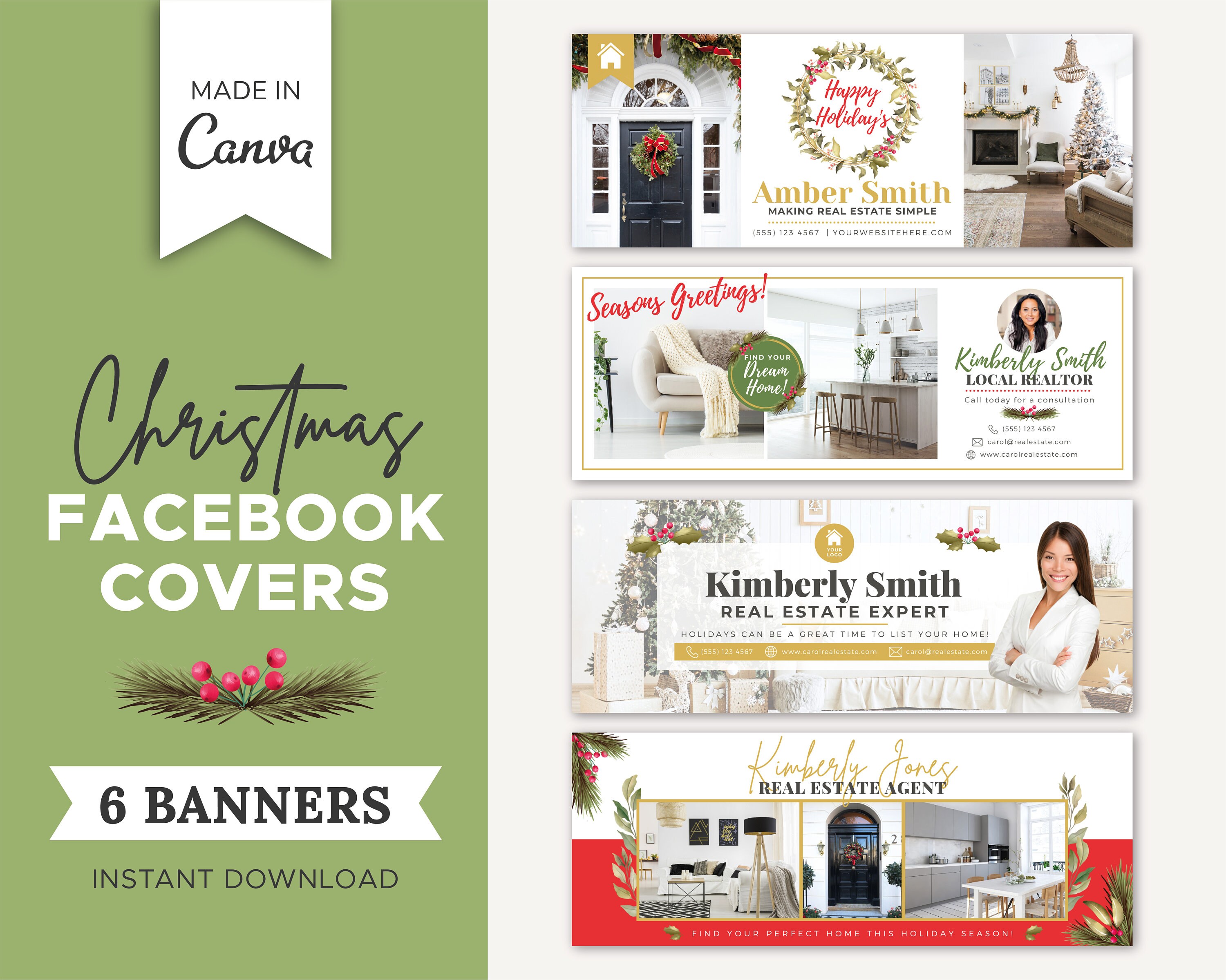 Facebook Banner Template Christmas - Etsy