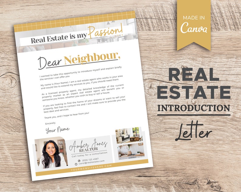 Real Estate Agent Letter Real Estate New Agent Introduction - Etsy