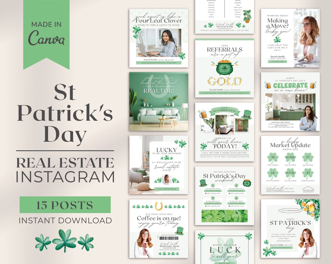 St Patricks Day Real Estate Instagram Posts | Real Estate Marketing ...