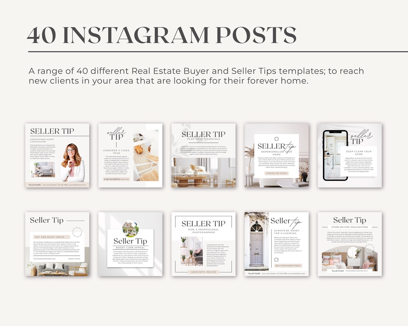 Real Estate Buyer and Seller Tips Instagram Posts | Real Estate Social ...