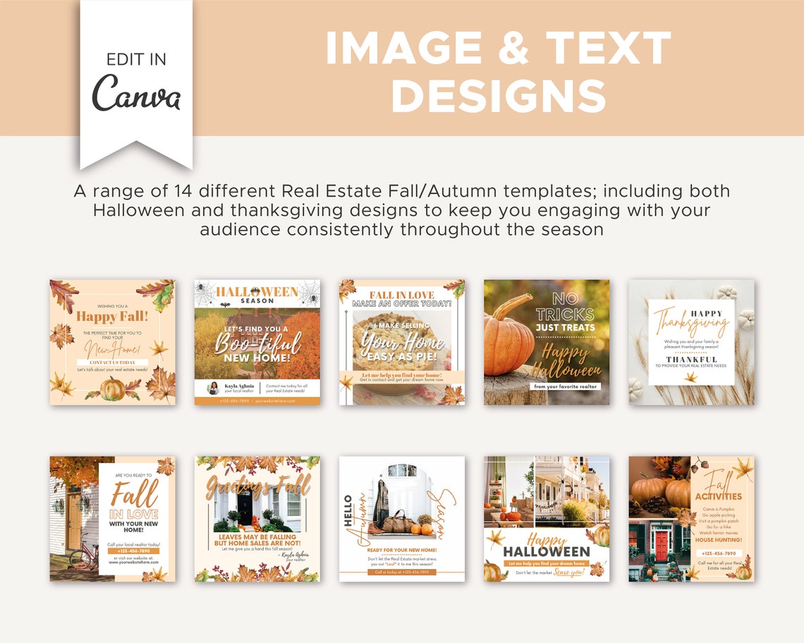 14 Fall Realtor Instagram Posts Real Estate Social Media - Etsy