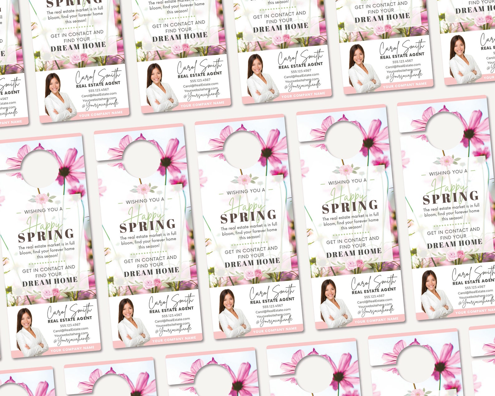 Spring Real Estate Door Hanger Realtor Doorknocking Real - Etsy