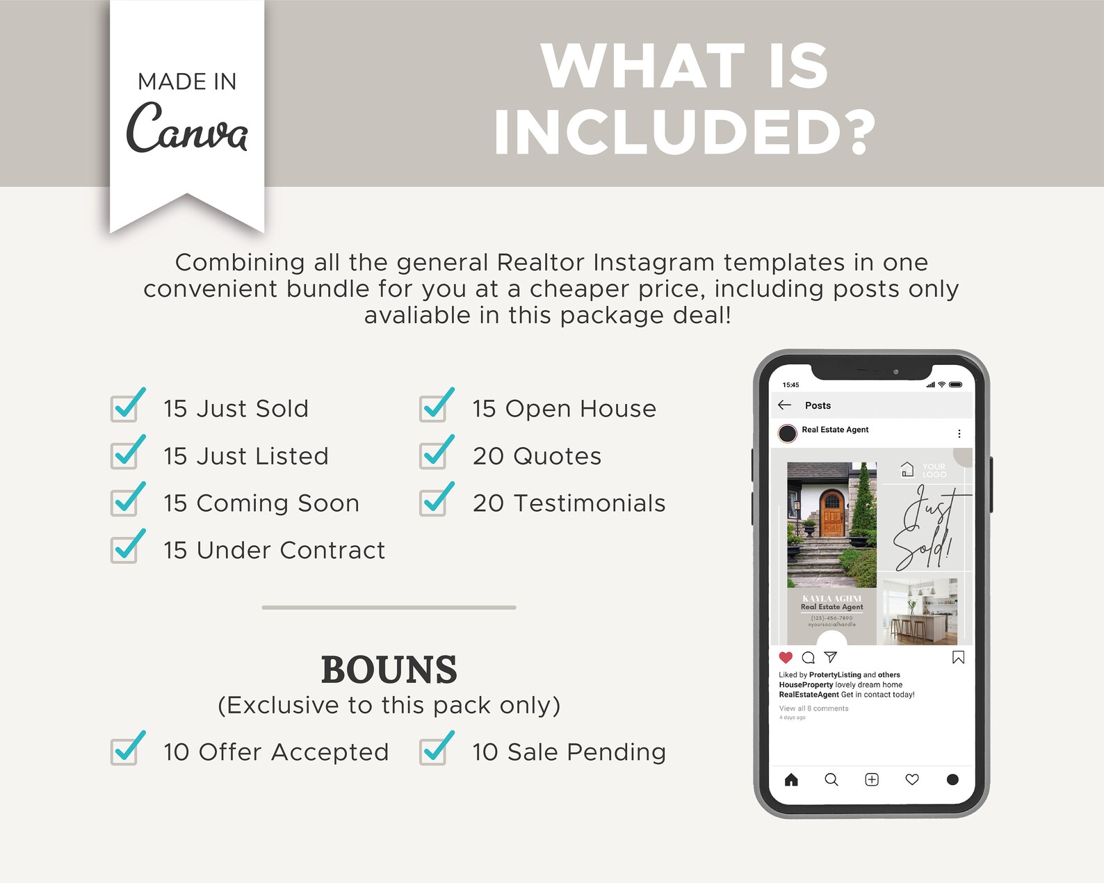 135 Realtor Instagram Posts Bundle | Real Estate Social Media Templates ...