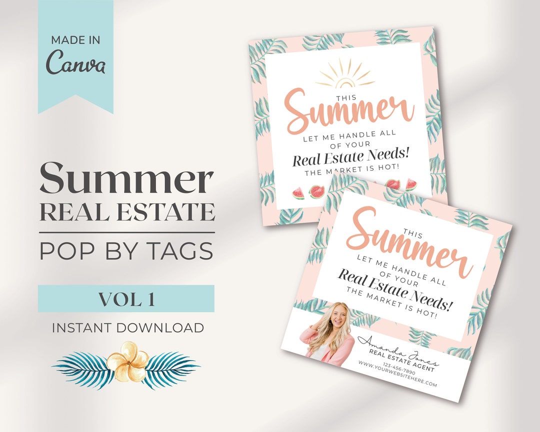 Realtor Summer Pop by Tags | Real Estate Gift Tag for Clients | Real ...