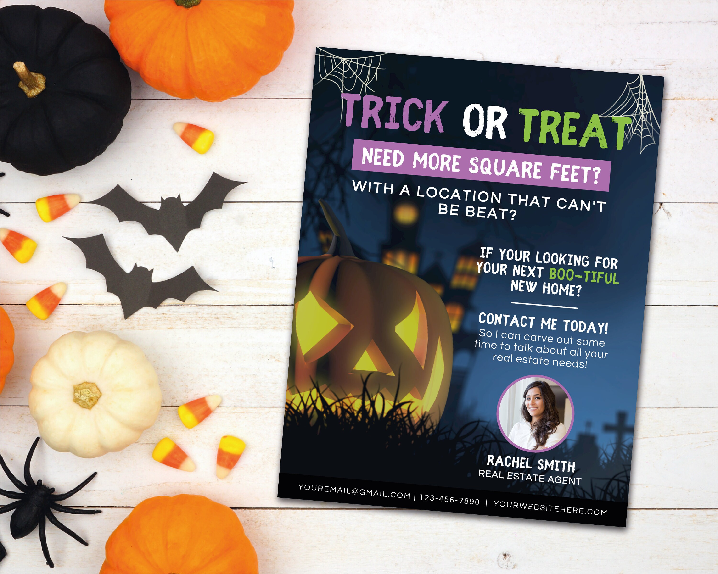 Halloween Real Estate Trick or Treat Flyer | Real Estate Fall Flyer ...