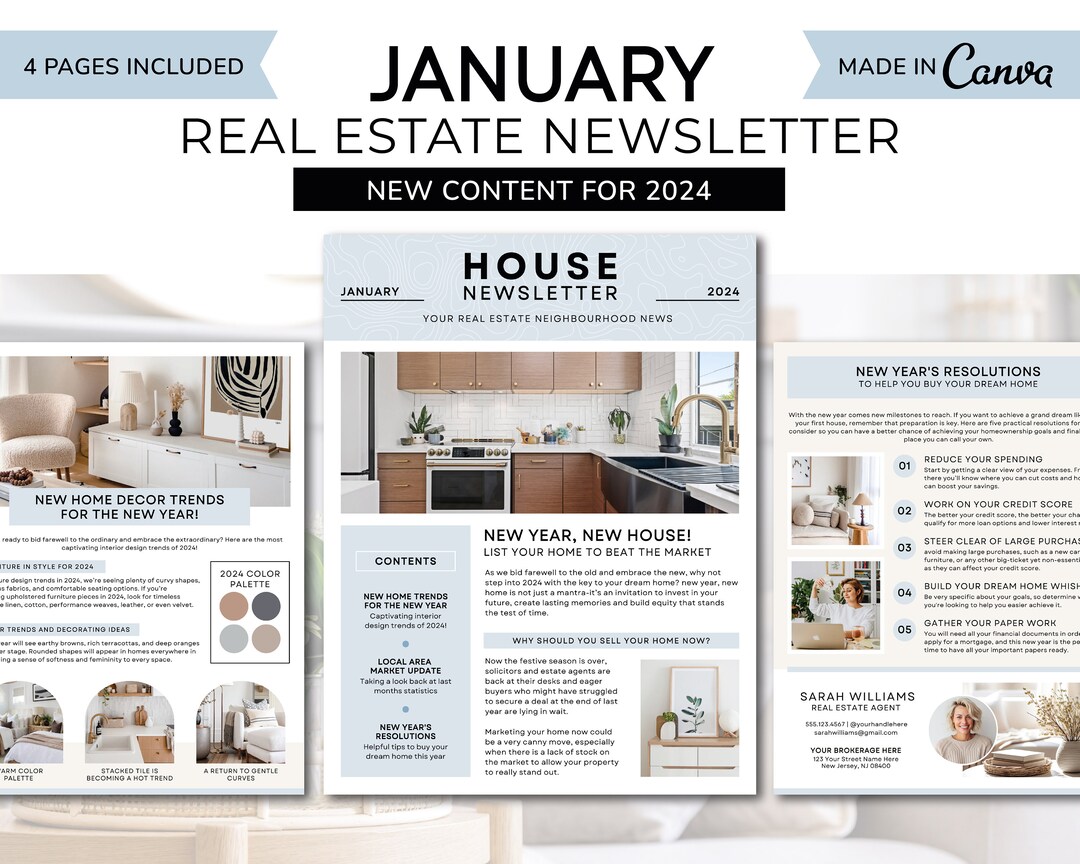Real Estate January Newsletter | Real Estate Marketing | Realtor ...