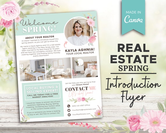 Spring Real Estate Flyer Realtor Hello Neighbor Letter - Etsy