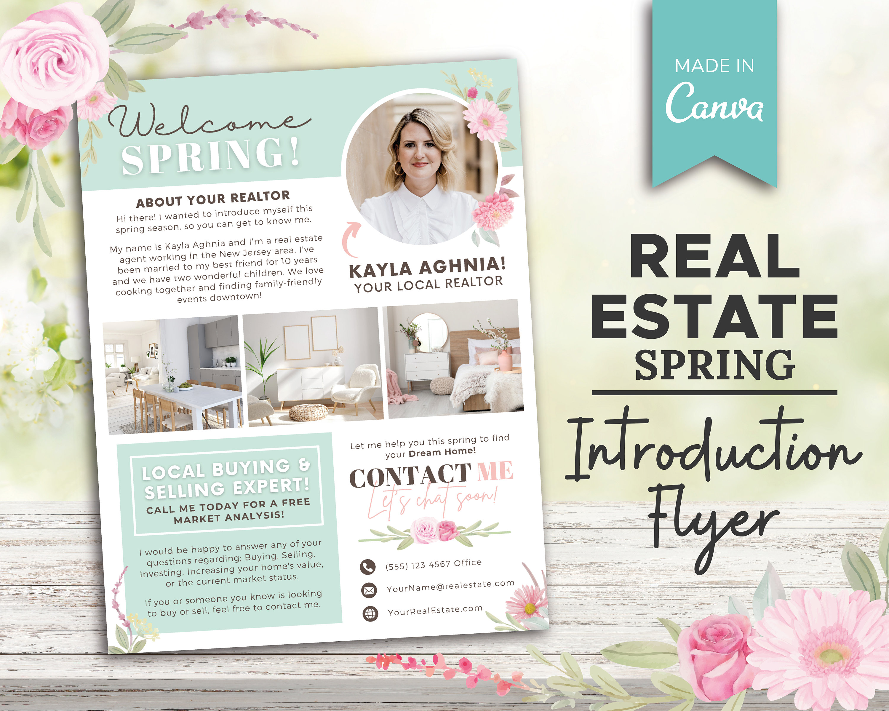 Spring Real Estate Flyer | Realtor Hello Neighbor Letter | Realtor ...