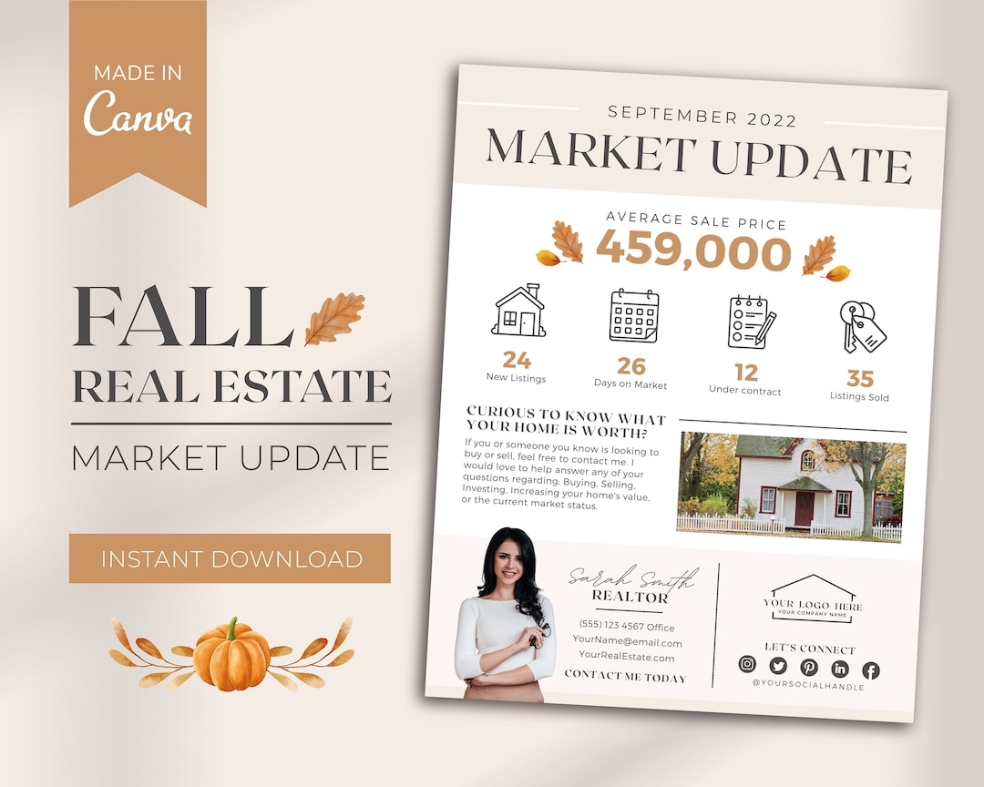 Fall Real Estate Market Update Flyer | Autumn Realtor Flyer | Realtor ...