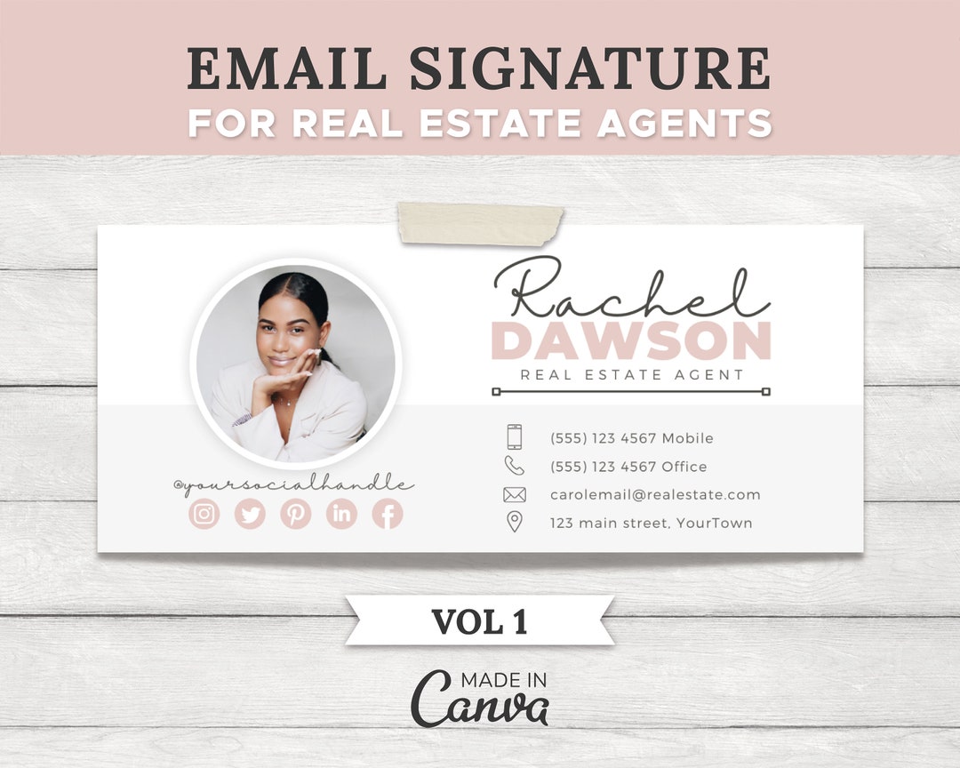Real Estate Email Signature Template | Real Estate Marketing | Elegant ...