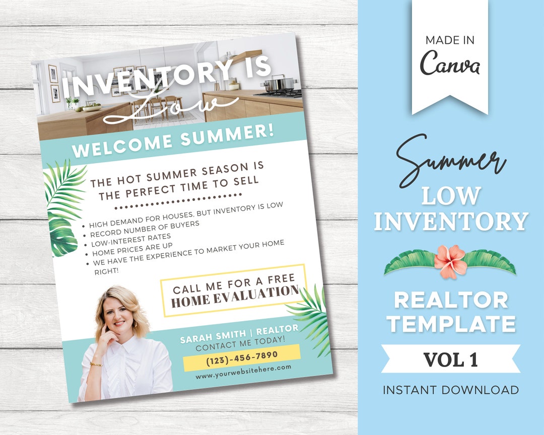 Summer Real Estate Low Inventory Flyer | Real Estate Summer Marketing ...