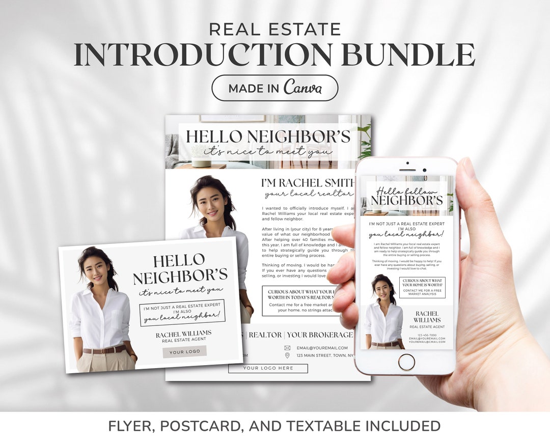 Hello Neighbor Agent Introduction Bundle | Real Estate Marketing | Real ...