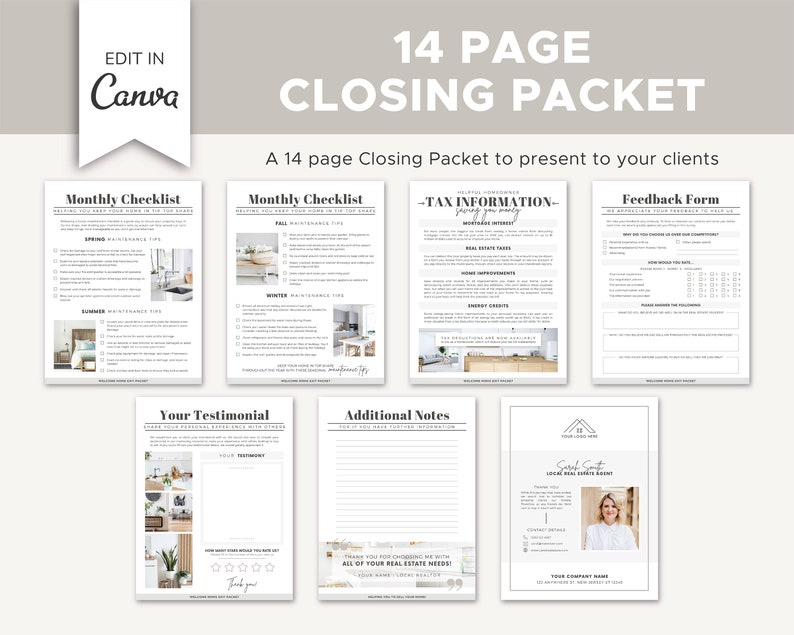 Real Estate Closing Packet | New Home Guide | Real Estate Marketing ...