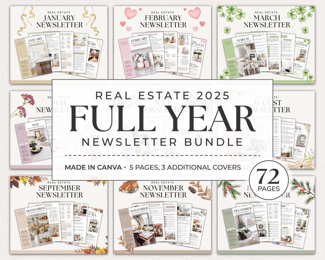 2025 Real Estate Newsletter Bundle | Realtor Email Marketing | Real ...