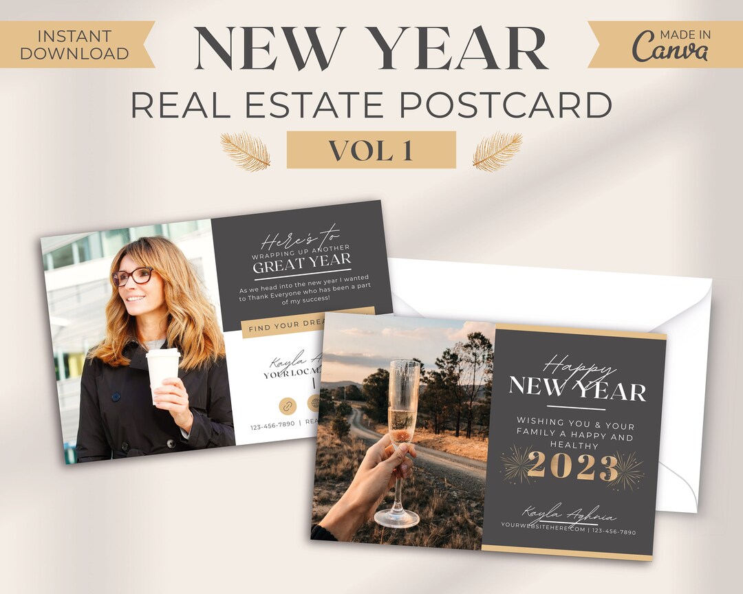 New Year Real Estate Card V1 | Real Estate Winter Marketing | New Year ...