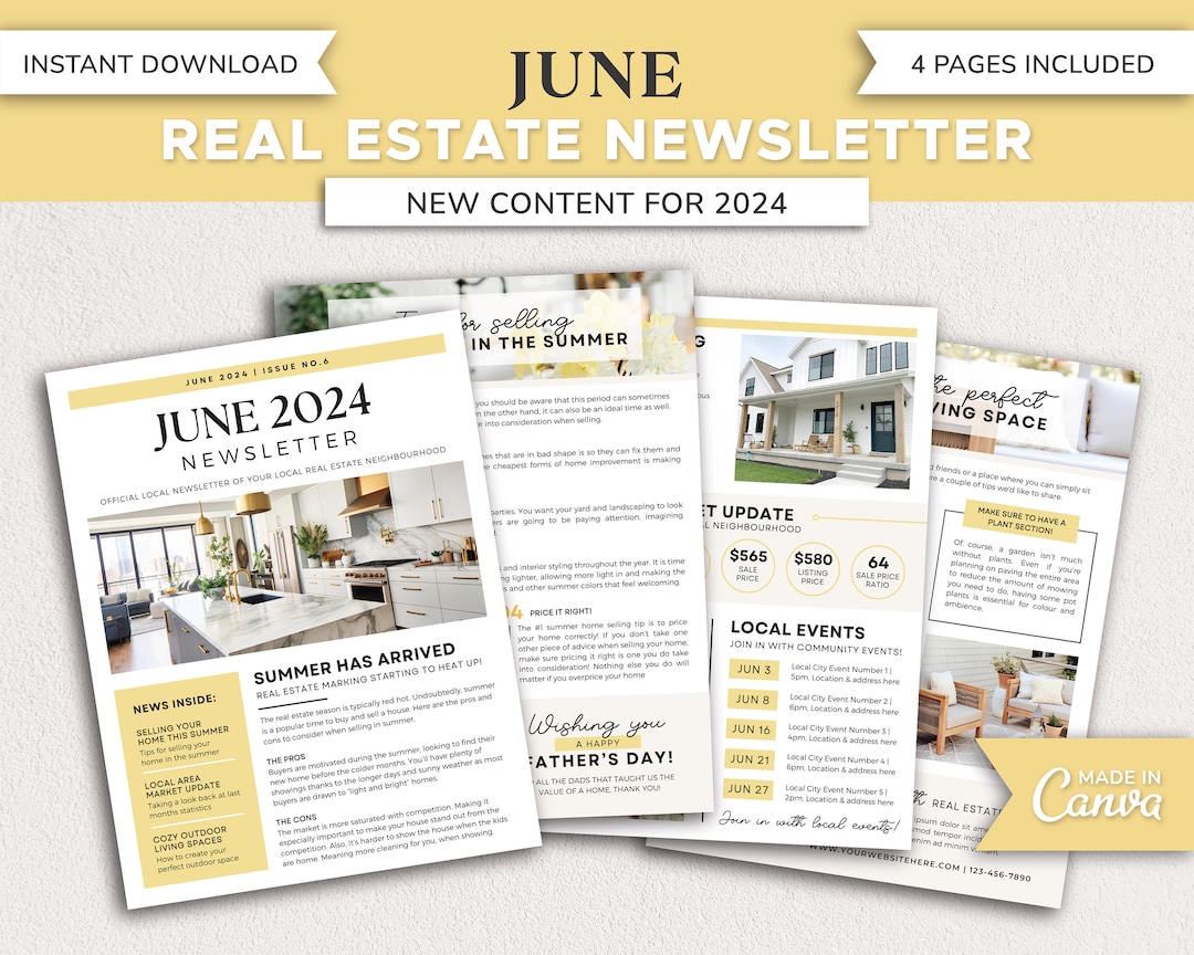 Real Estate June 2024 Newsletter | Real Estate Marketing | Real Estate ...