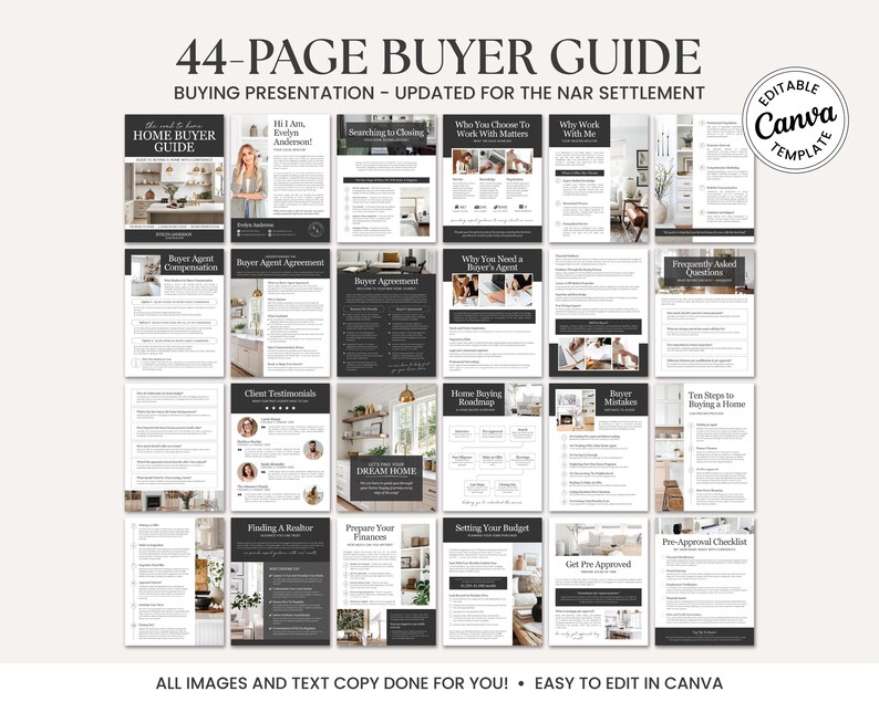 Real Estate Home Buying Presentation: Home Buyer Guide Canva Template ...