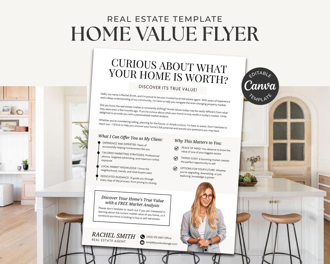 Real Estate Home Value Marketing Flyer | CMA Property Flyer | Real ...