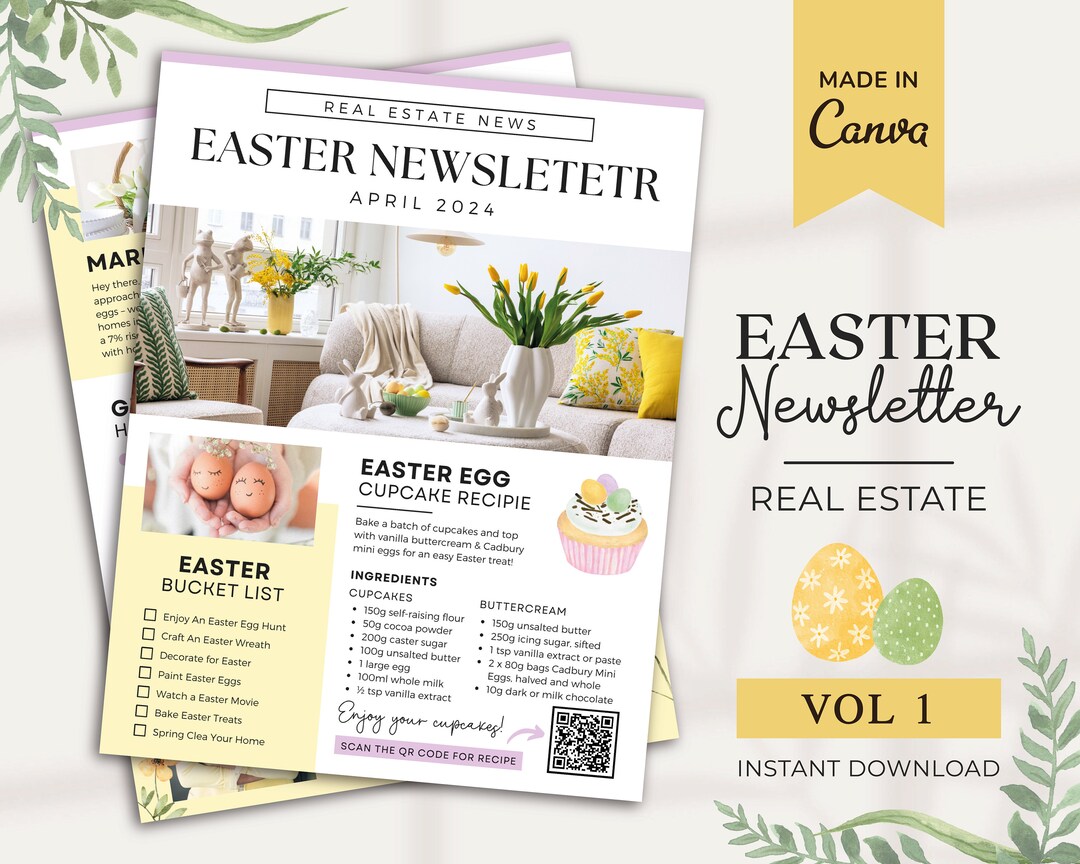 Real Estate Easter Newsletter | Real Estate Spring Marketing | Real ...