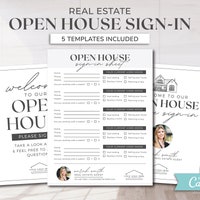 Open House Sign-in Sheet: Real Estate Agent Marketing (PDF) - Etsy