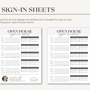 Open House Sign-in Sheet & Welcome Sign | Real Estate Marketing ...