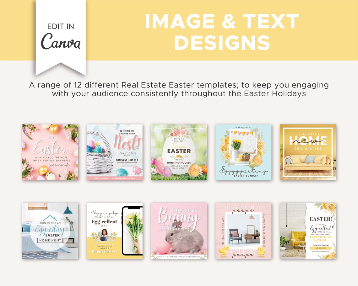 12 Easter Realtor Instagram Posts Real Estate Social Media - Etsy