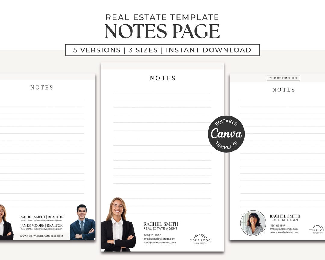 Real Estate Note Template | Realtor Note Pad Template | Farming Flyer ...
