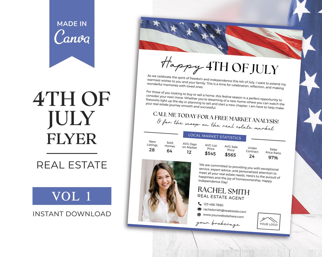 4th of July Real Estate Flyer | Introduction Flyer | Real Estate ...