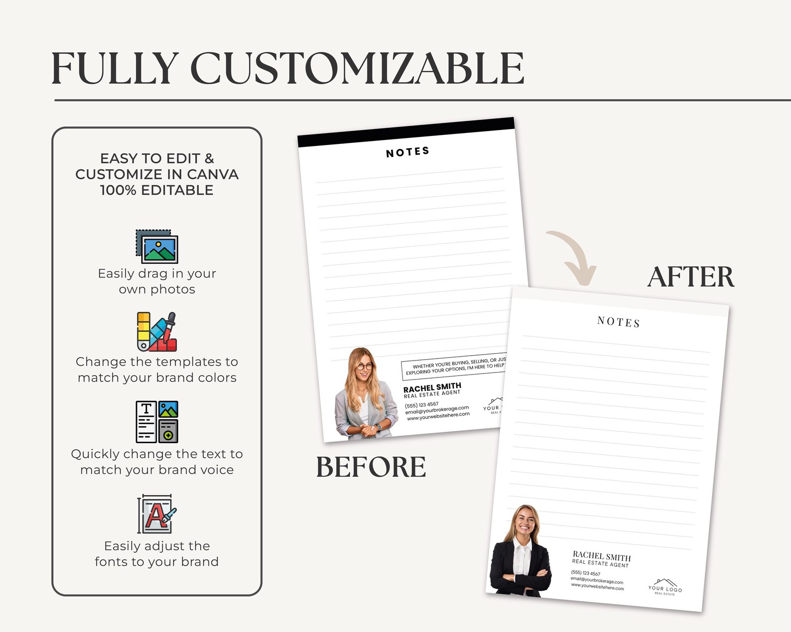 Real Estate Note Template | Realtor Note Pad Template | Farming Flyer ...