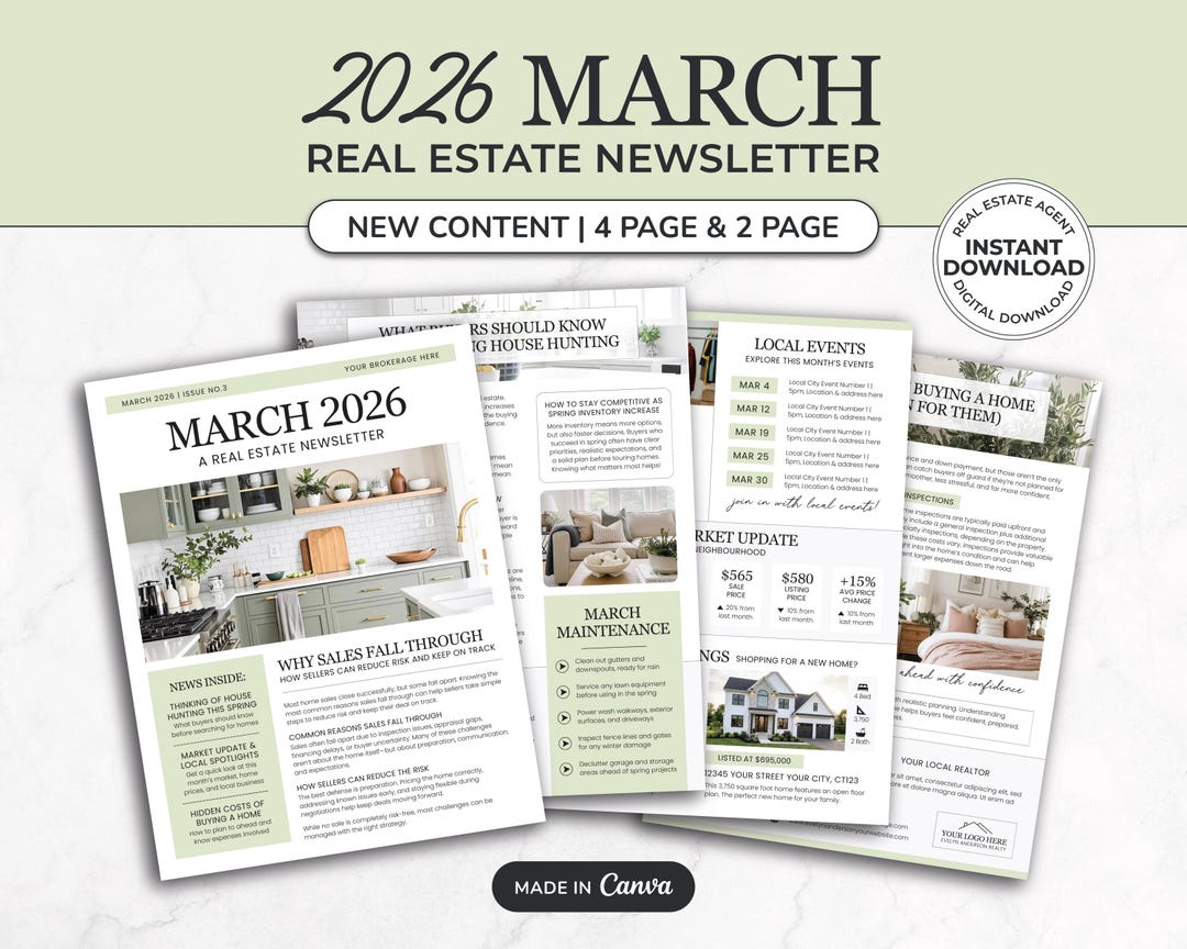 March 2026 Real Estate Newsletter | Real Estate Marketing | Real Estate ...