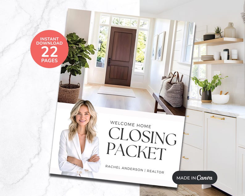 Real Estate Closing Day Binder | New Homeowner Welcome Packet | Real ...