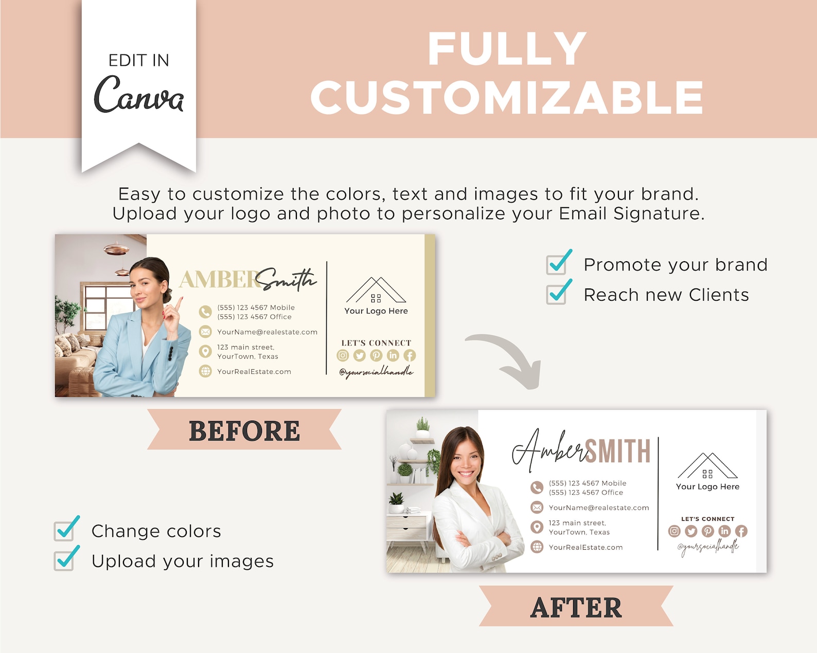 Real Estate Email Signature Template V2 | Real Estate Marketing ...