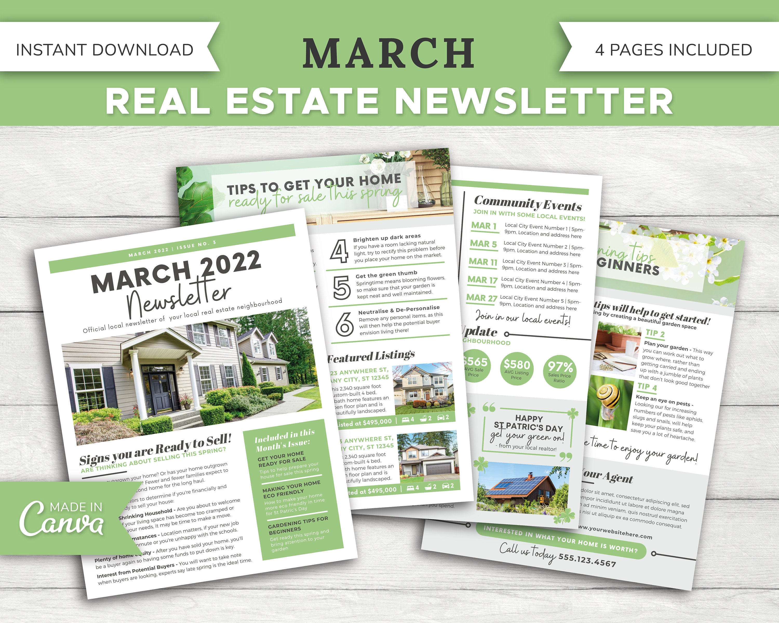 Real Estate March Newsletter Real Estate Marketing Realtor | Etsy