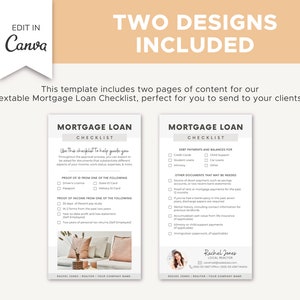 Textable Mortgage Loan Document Checklist | Realtor Business Card ...