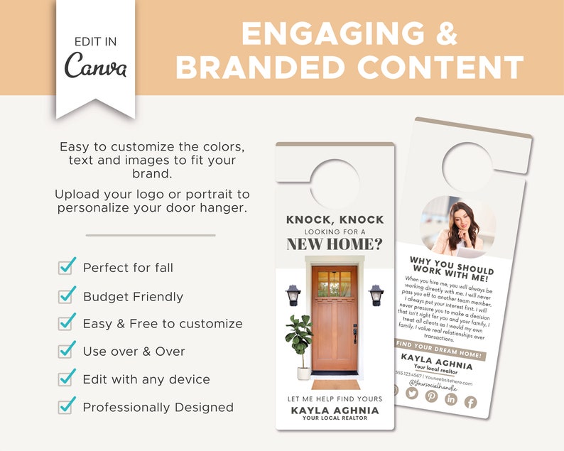 Real Estate Door Hanger Template Vol 1 | Realtor Door Knocking | Real ...