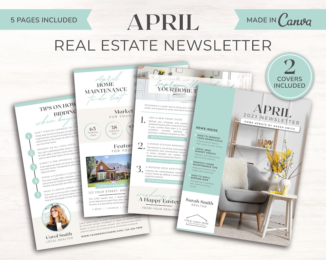 Real Estate Newsletter | April Newsletter | Easter Newsletter | Real ...