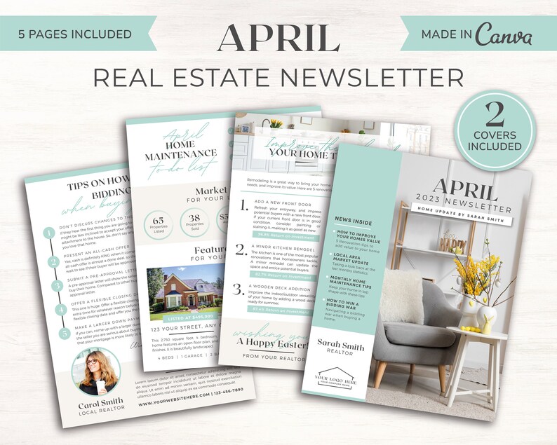 Real Estate Newsletter | April Newsletter | Easter Newsletter | Real ...