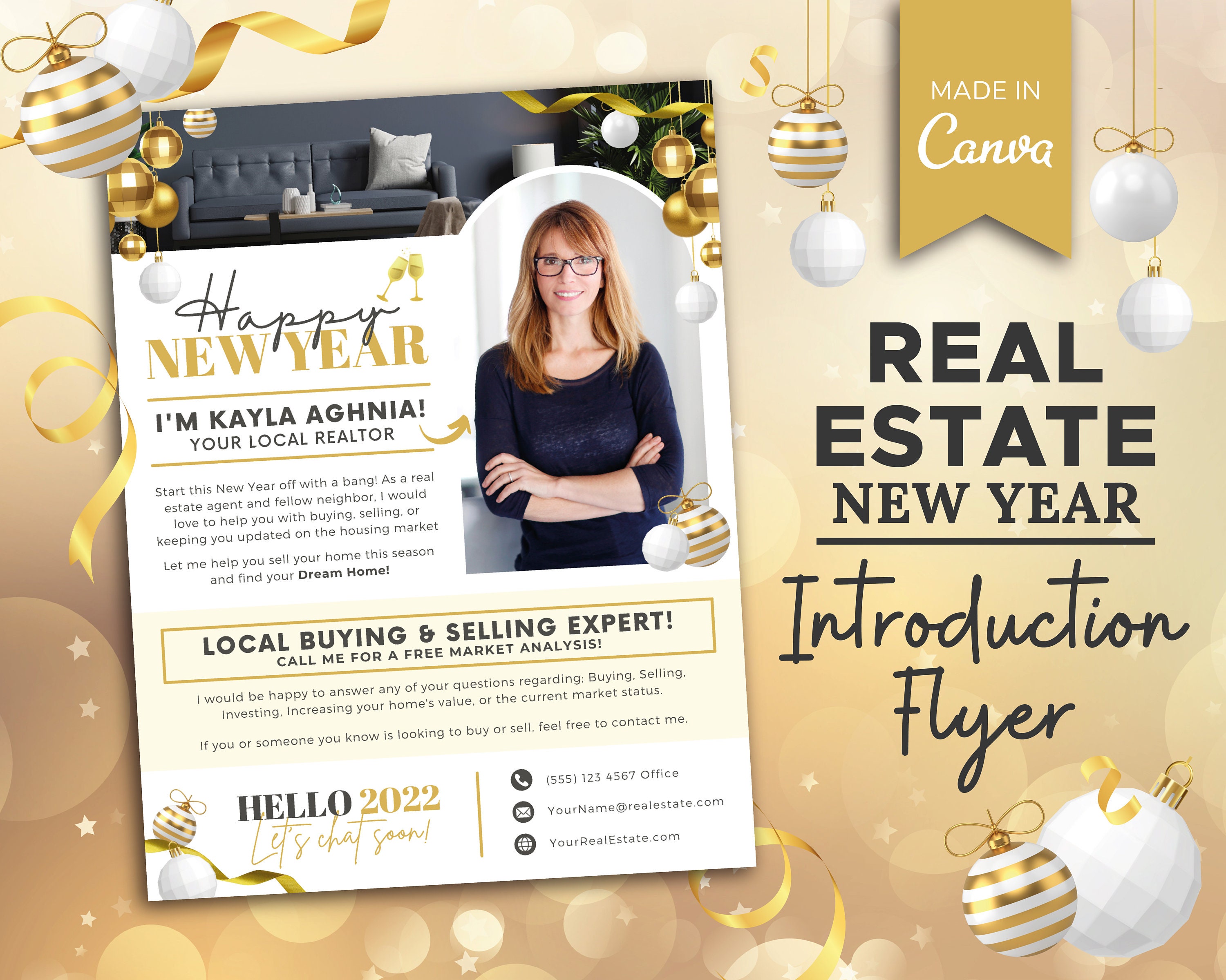 New Year Real Estate Flyer Realtor Hello Neighbor Letter | Etsy