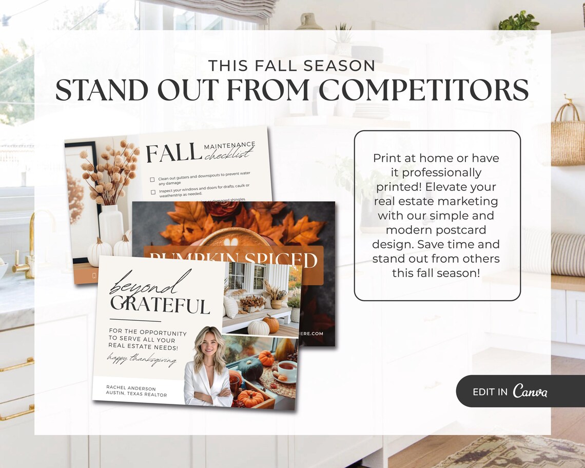 Fall Real Estate Postcard Bundle | Real Estate Marketing | Thanksgiving ...