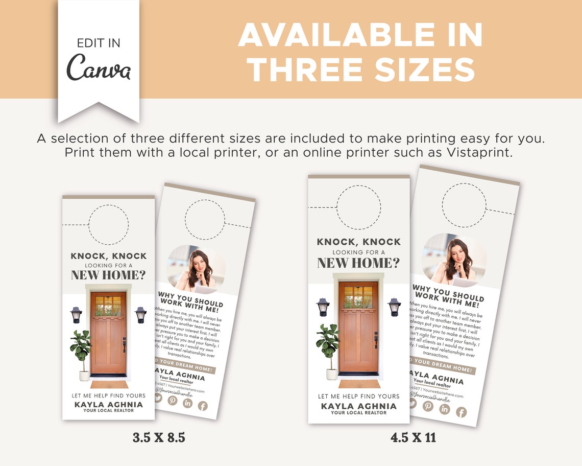 Real Estate Door Hanger Template Vol 1 | Realtor Door Knocking | Real ...