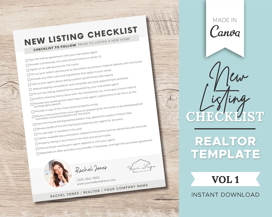 New Listing Real Estate Checklist | Real Estate Marketing | Selling ...
