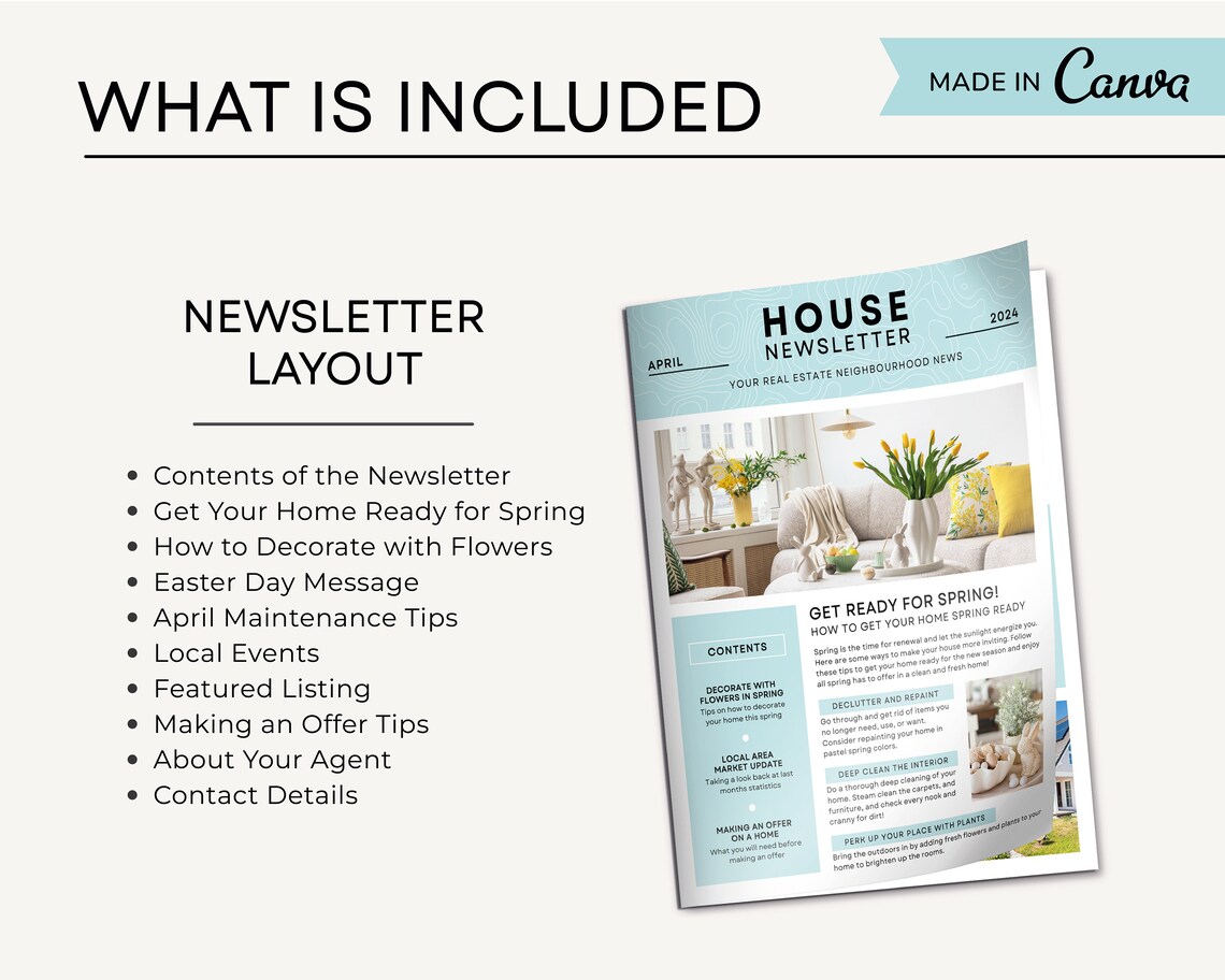 Real Estate April Newsletter | Real Estate Marketing | Realtor Template ...