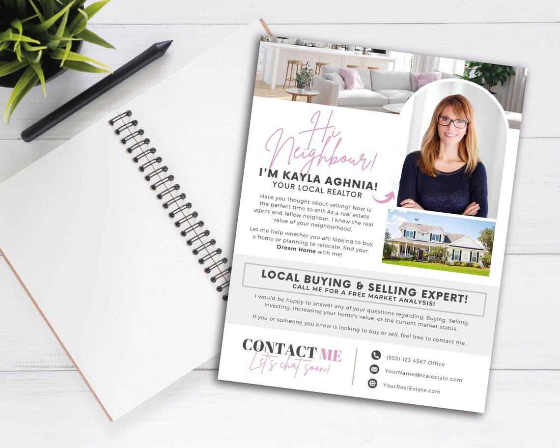 Real Estate Introduction Flyer Realtor Hello Neighbor Letter - Etsy