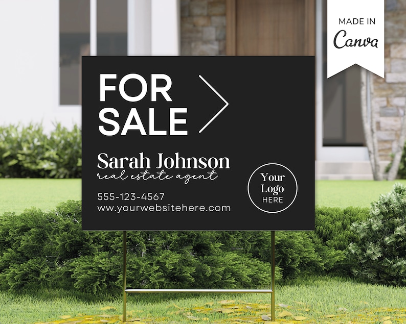 Real Estate Yard Sign Template | for Sale Sign | Customizable for Sale ...
